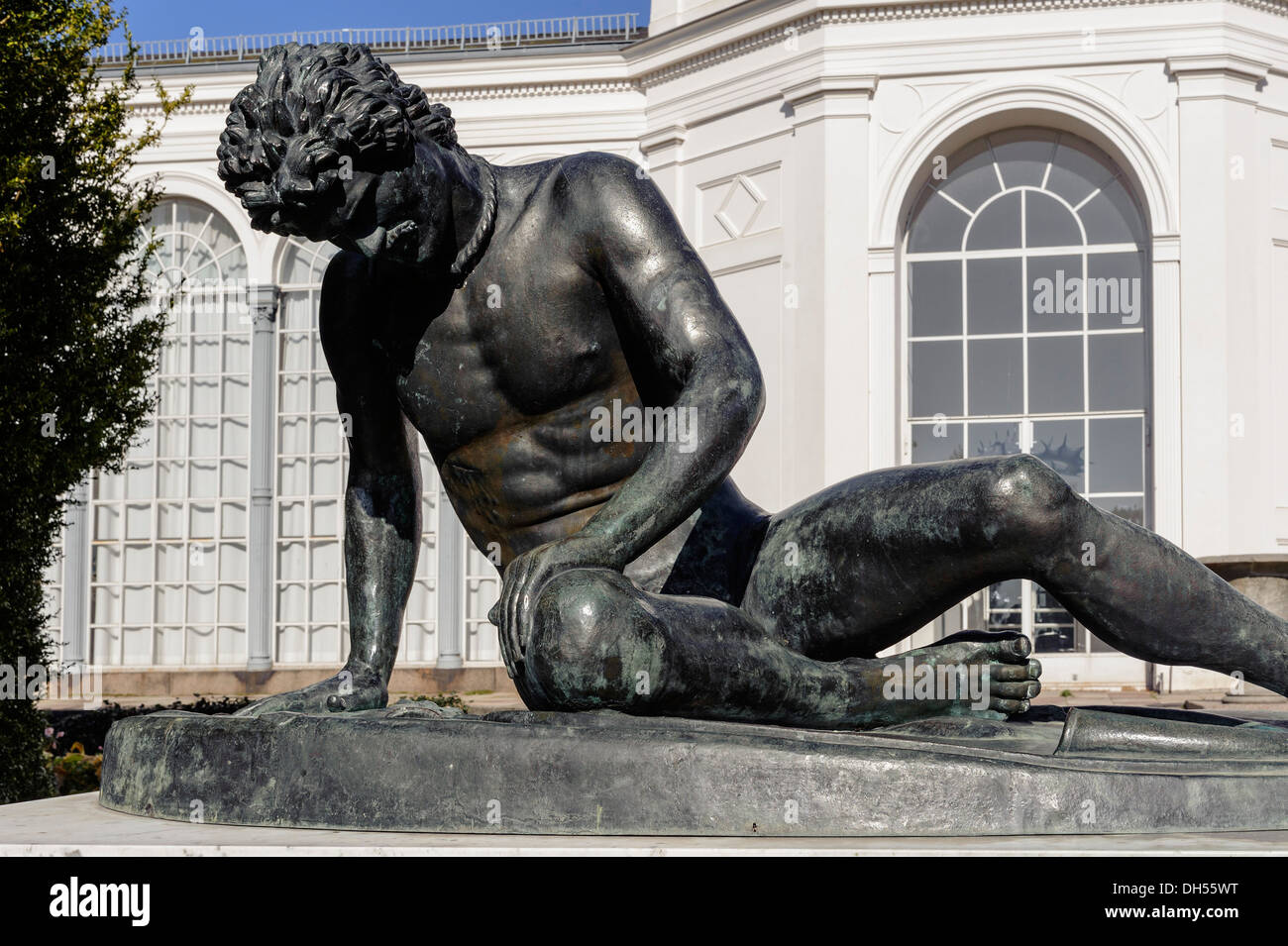 sculpture in front of Orangery in the castle grounds of Putbus, Isle of ...