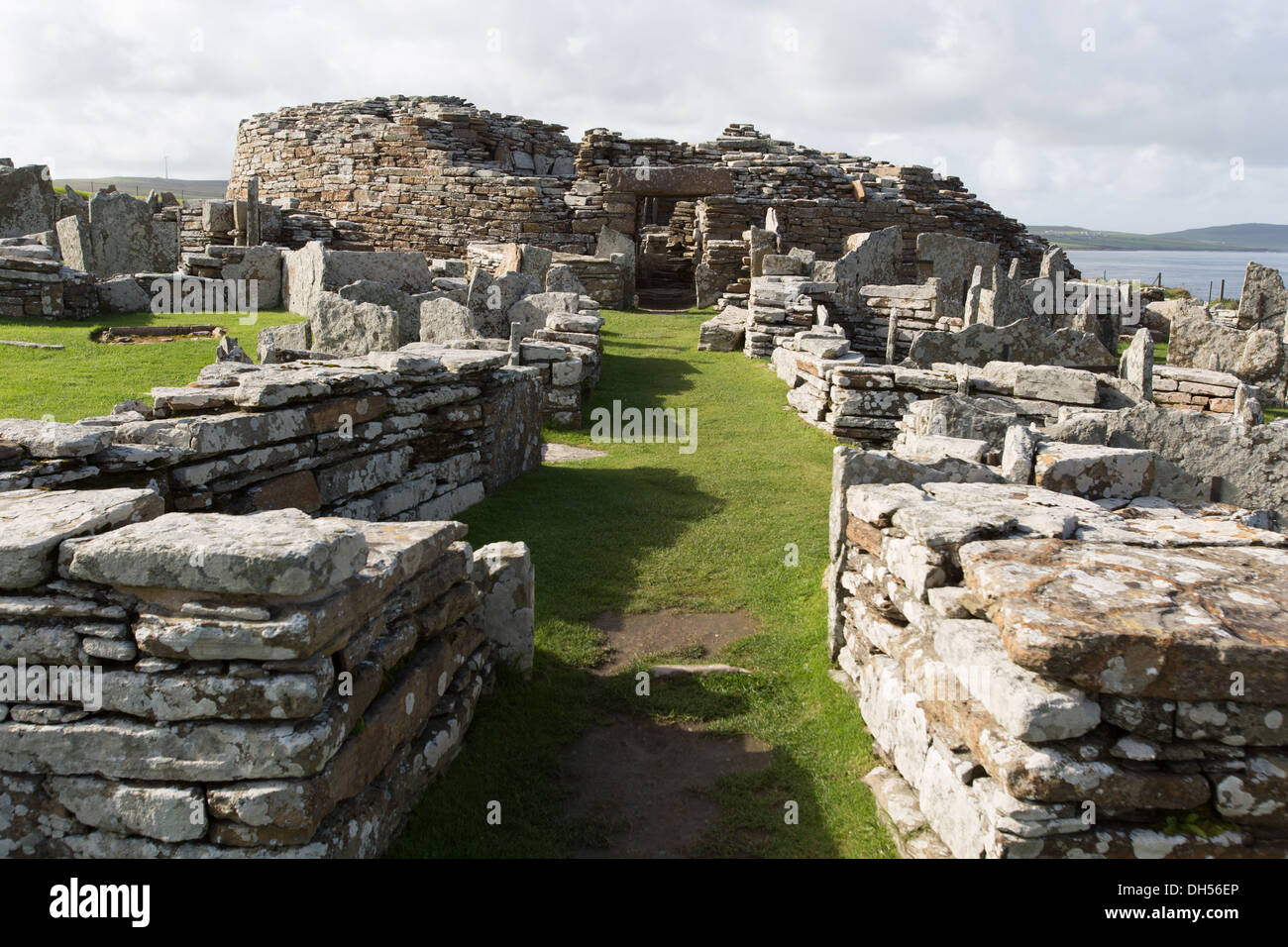 Islands of Orkney, Scotland. Picturesque view of the broch village at ...