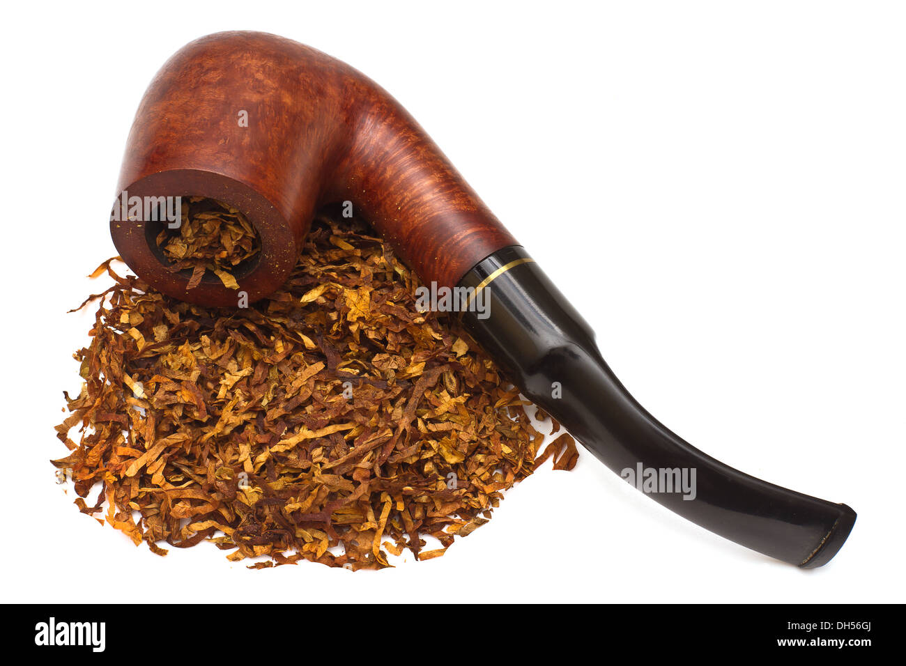 Smoking pipe with tobacco, isolated Stock Photo - Alamy