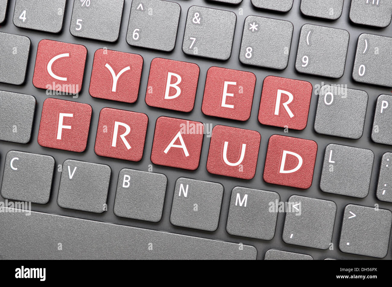 Cyber fraud on keyboard Stock Photo - Alamy