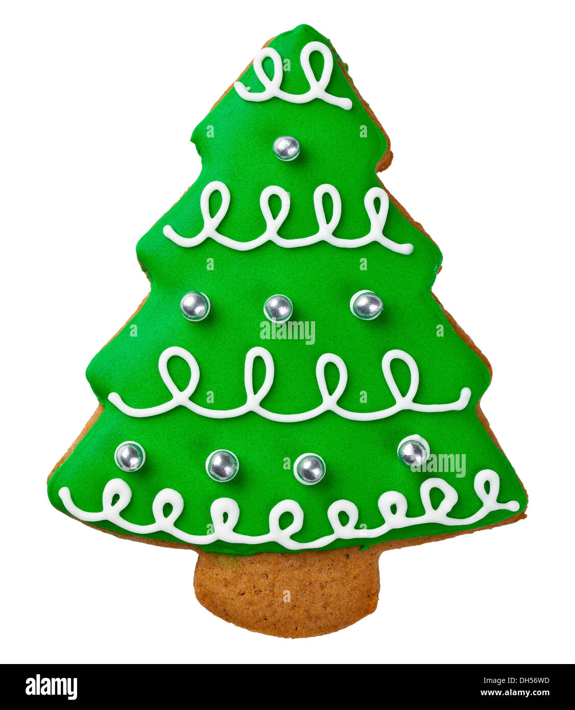 Gingerbread tree isolated on white background. Christmas cookie Stock ...
