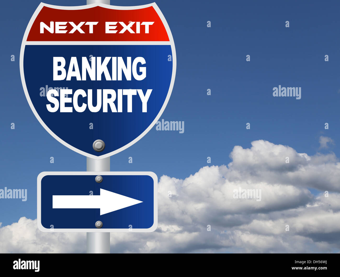 Banking security road sign Stock Photo - Alamy