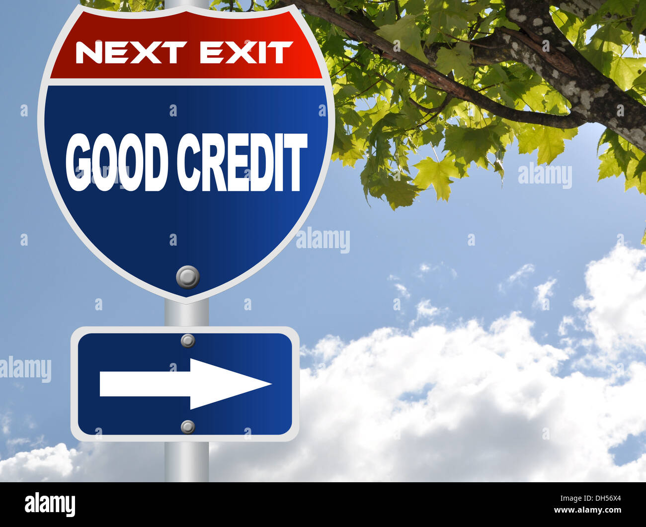 Good credit road sign Stock Photo - Alamy