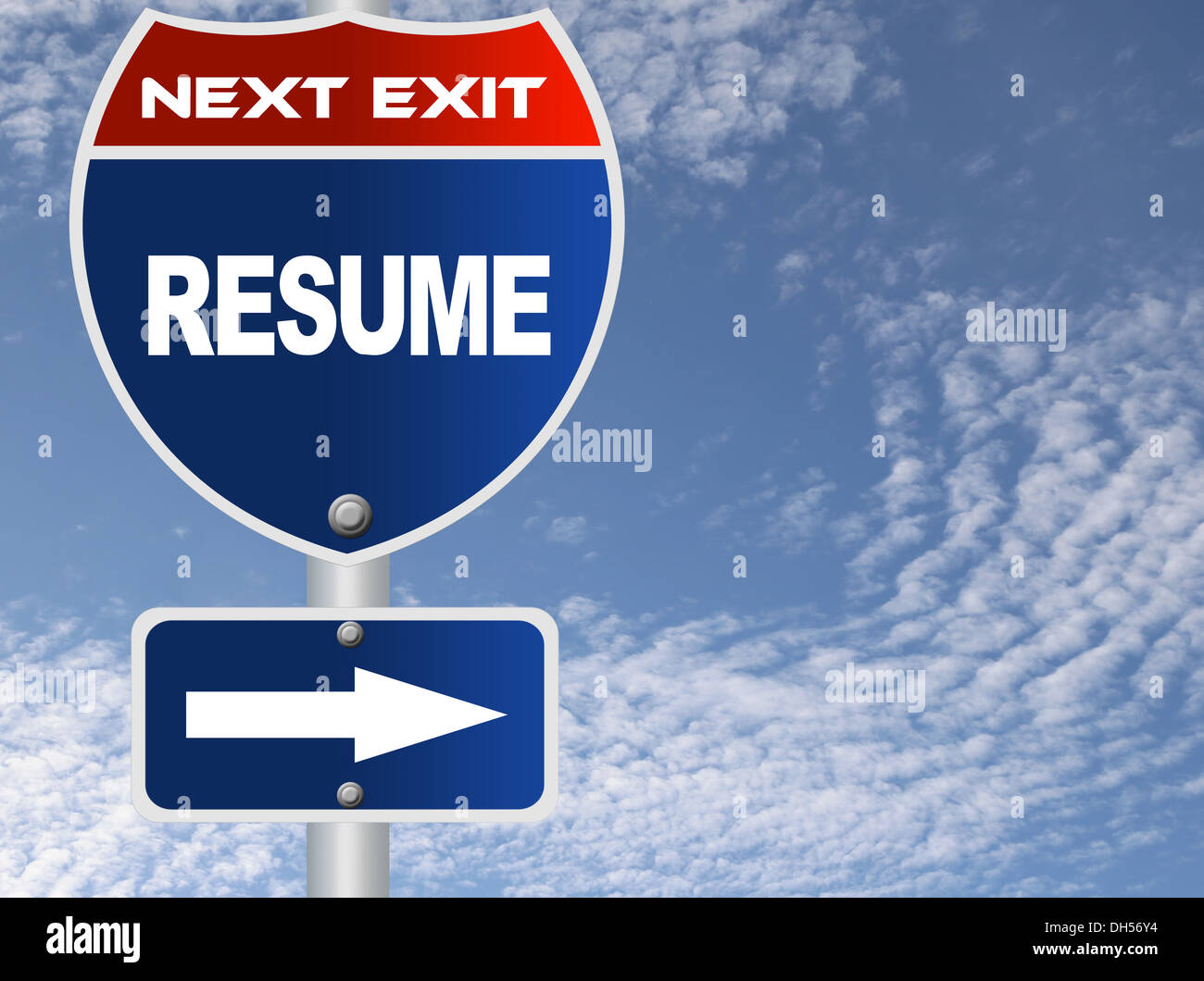 Resume road sign Stock Photo - Alamy
