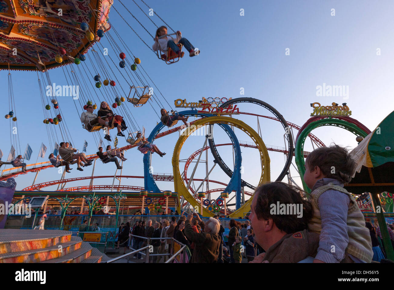Roller coaster olympia looping oktoberfest hi-res stock photography and ...