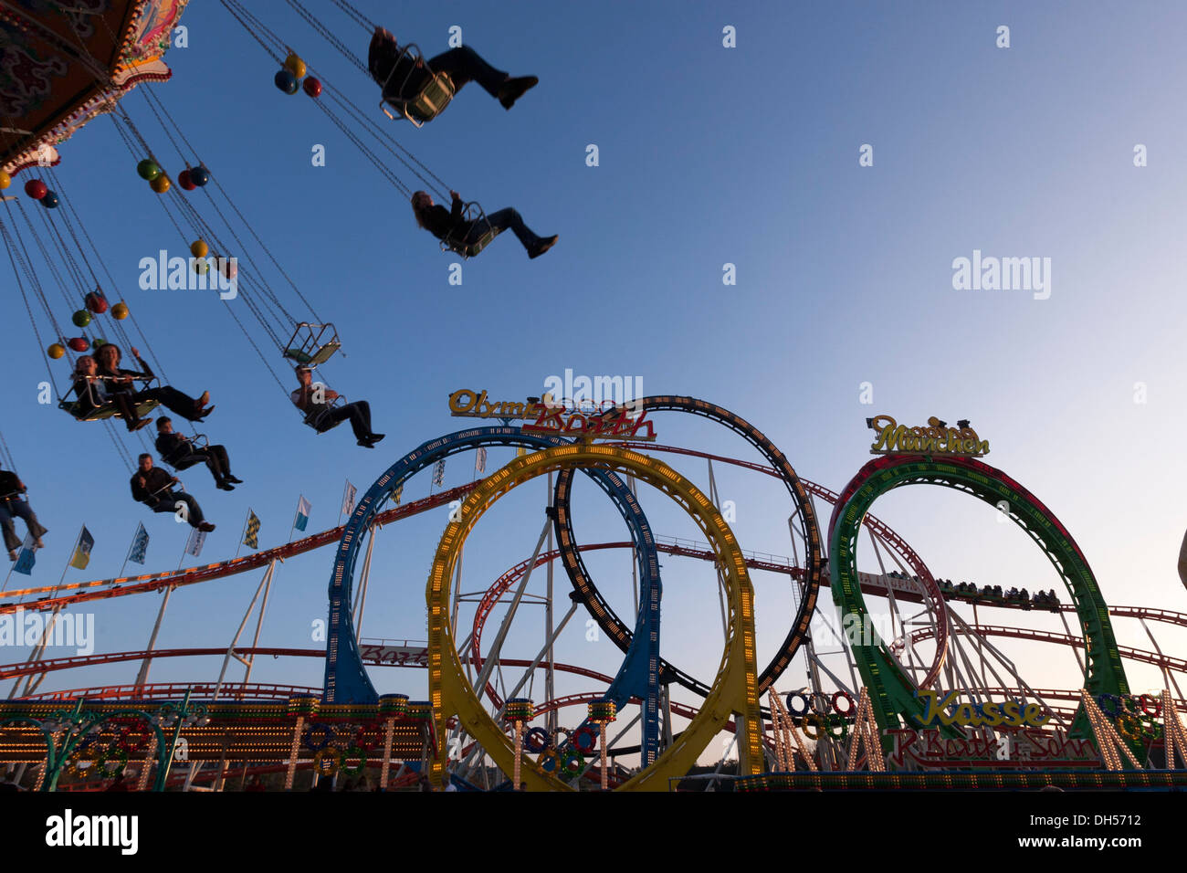 Roller coaster olympia looping oktoberfest hi-res stock photography and ...