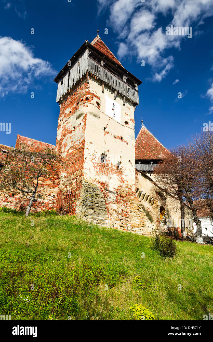 Transylvania medieval scenery with fortified churches. Alma Vii rural ...