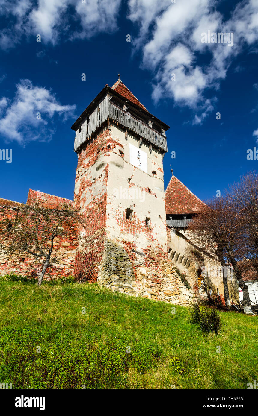 Transylvania medieval scenery with fortified churches. Alma Vii rural ...