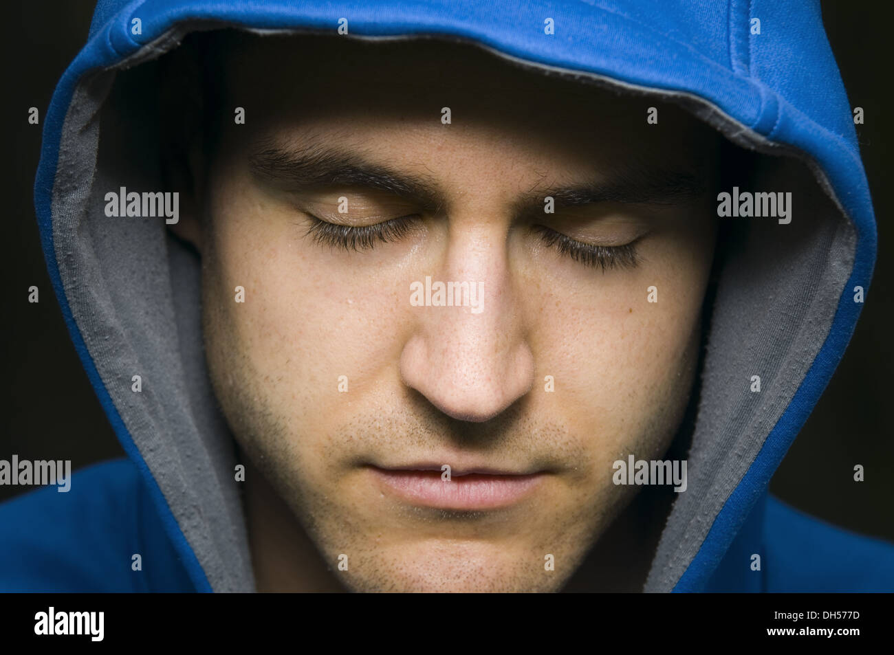 close up with blue hood Stock Photo - Alamy