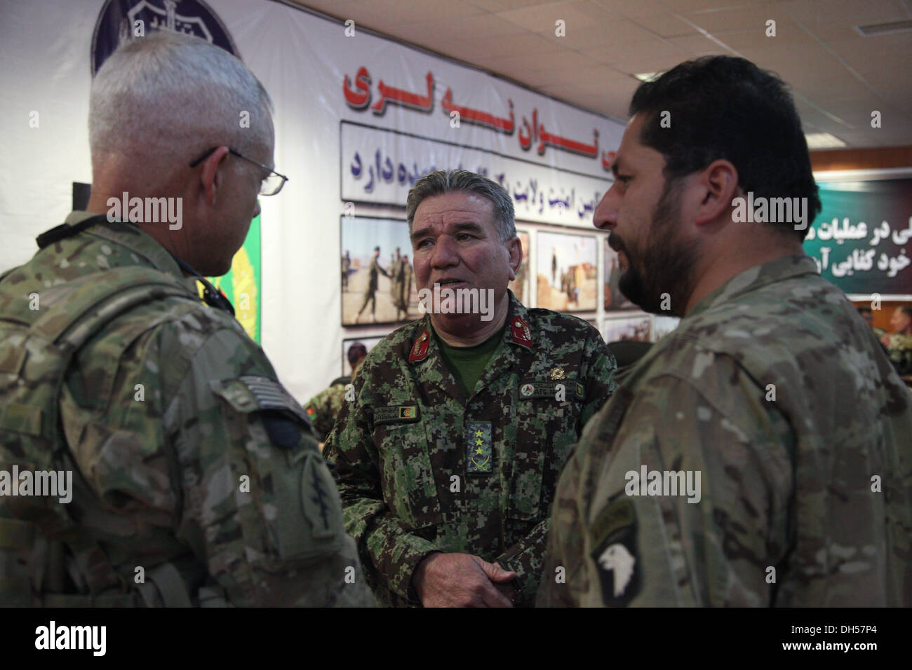 Afghan National Army 203rd Corp's G4 officer speaks with U.S. Army Lt ...