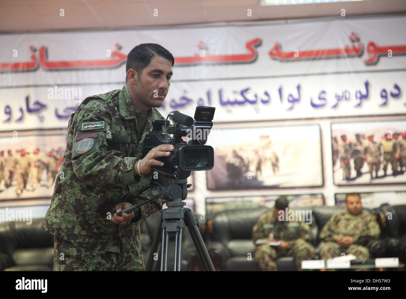 Afghan National Army public affairs soldier records the ANA 203rd Corps ...