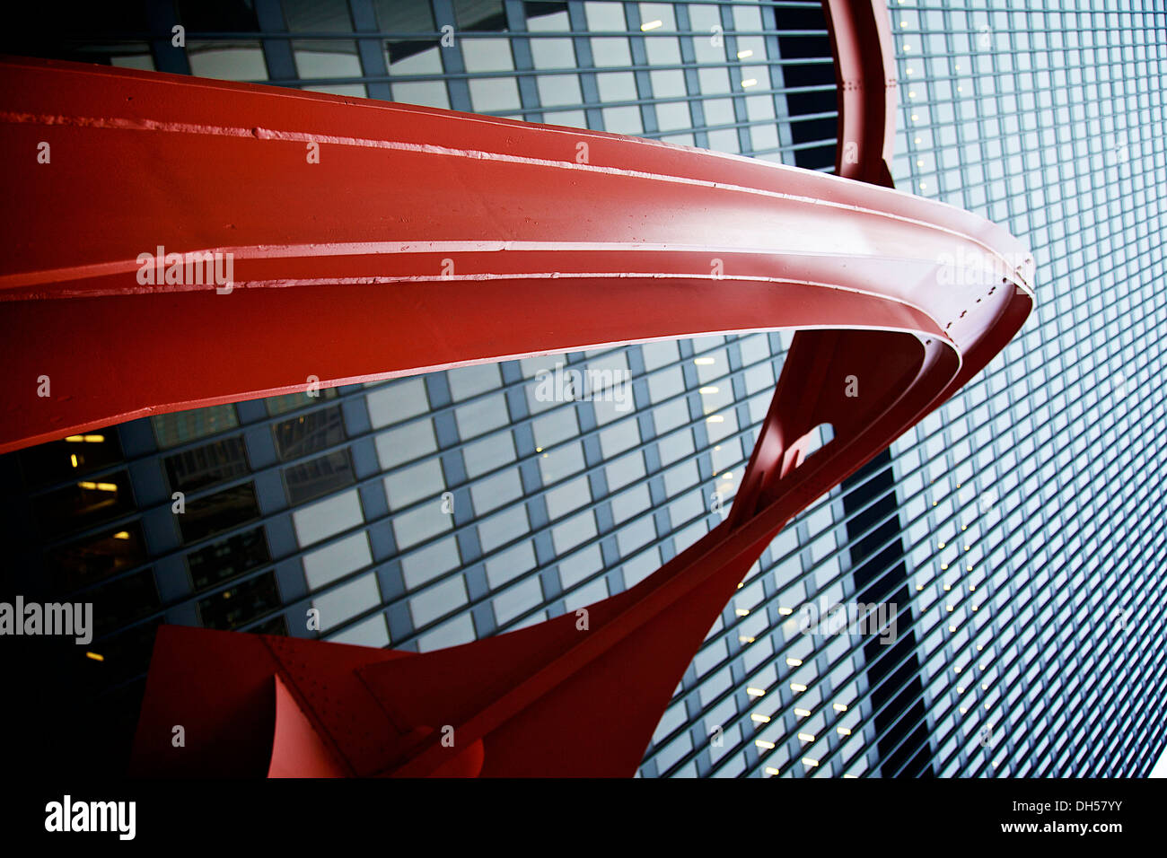 Alexander Calder's Flamingo, in the Federal Plaza in Chicago Stock ...