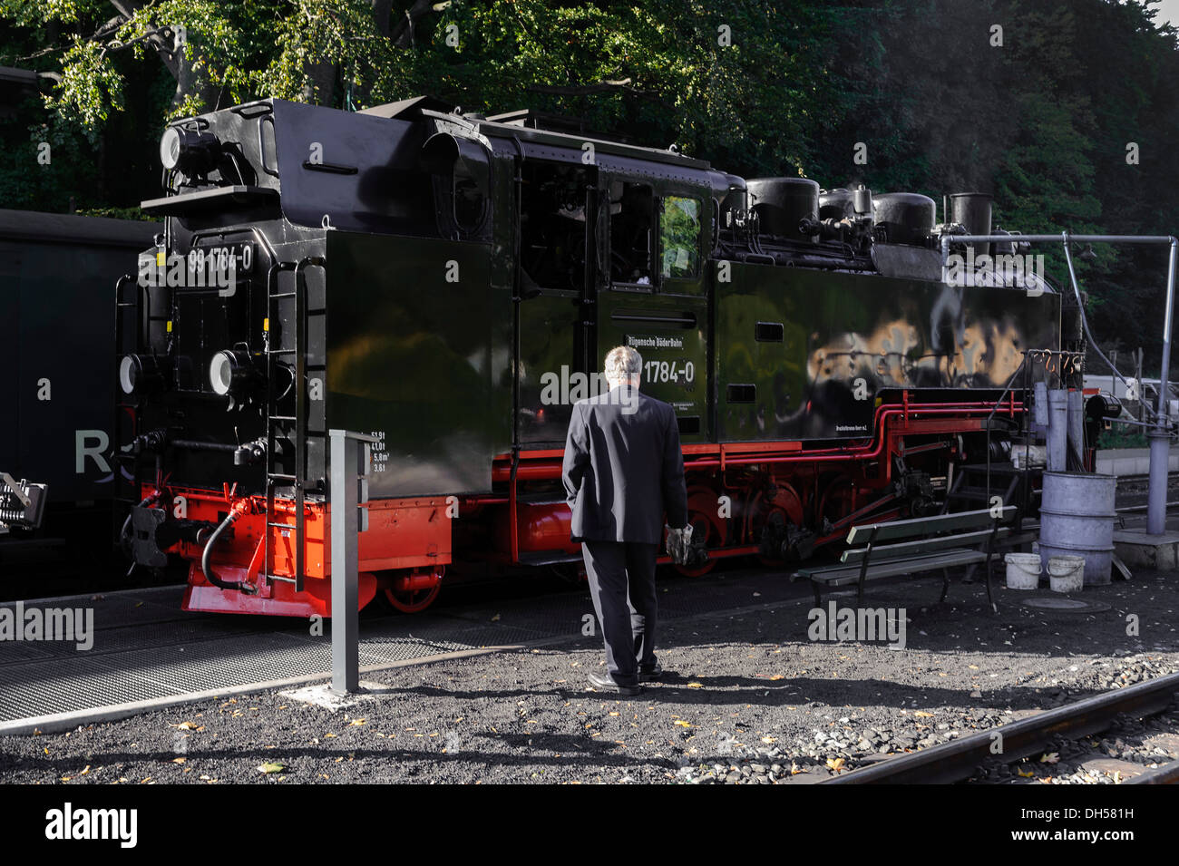 narrow-gauge railway "rasender Roland" in Göhren, Isle of Rugia (Ruegen ...