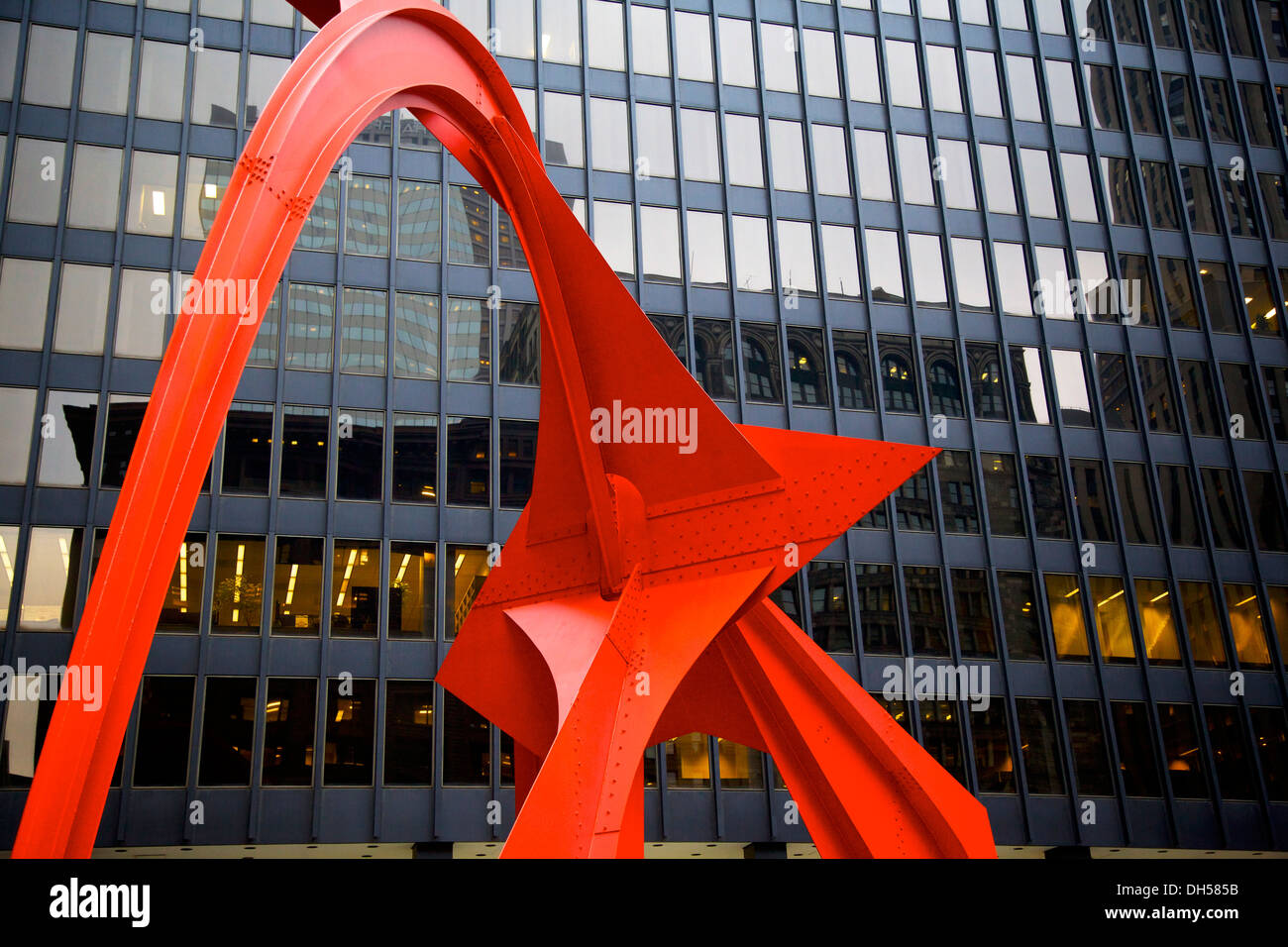 Alexander Calder's Flamingo, in the Federal Plaza in Chicago Stock ...
