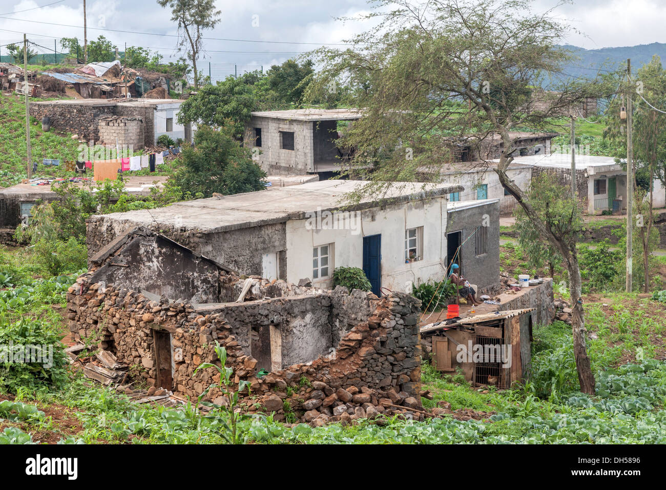 Rui Vaz village, Santiago island, Cape Verde Stock Photo - Alamy