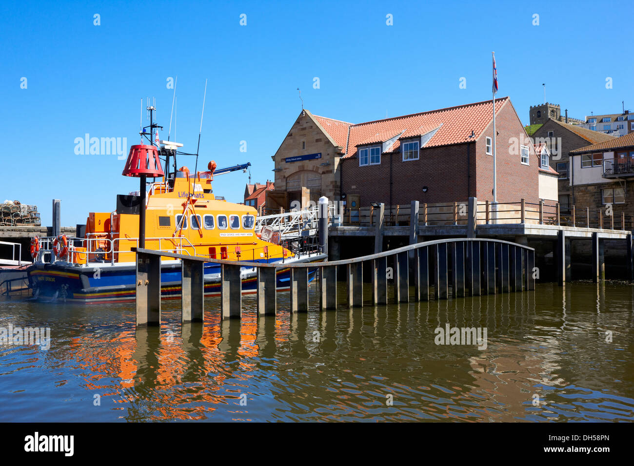 Whitby lifeboat station in Whitby harbour with lifeboat 'George and ...