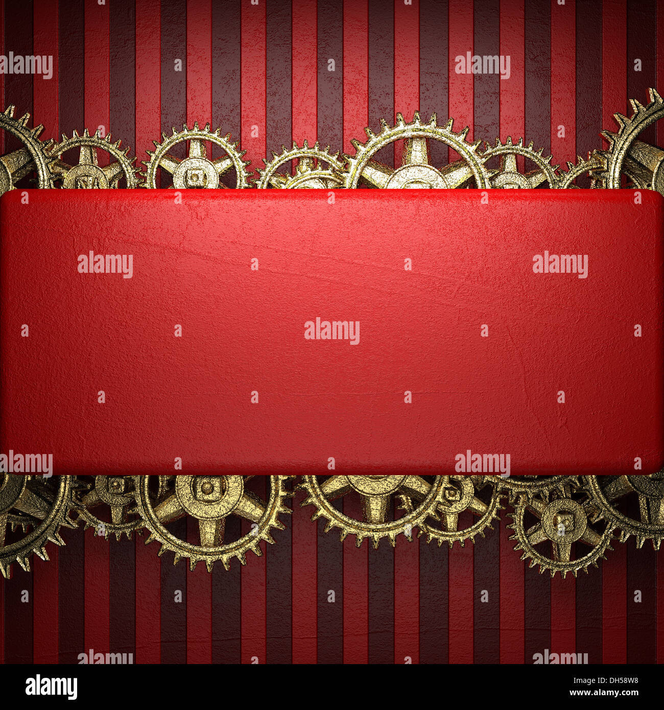 gear wheels on red background Stock Photo - Alamy