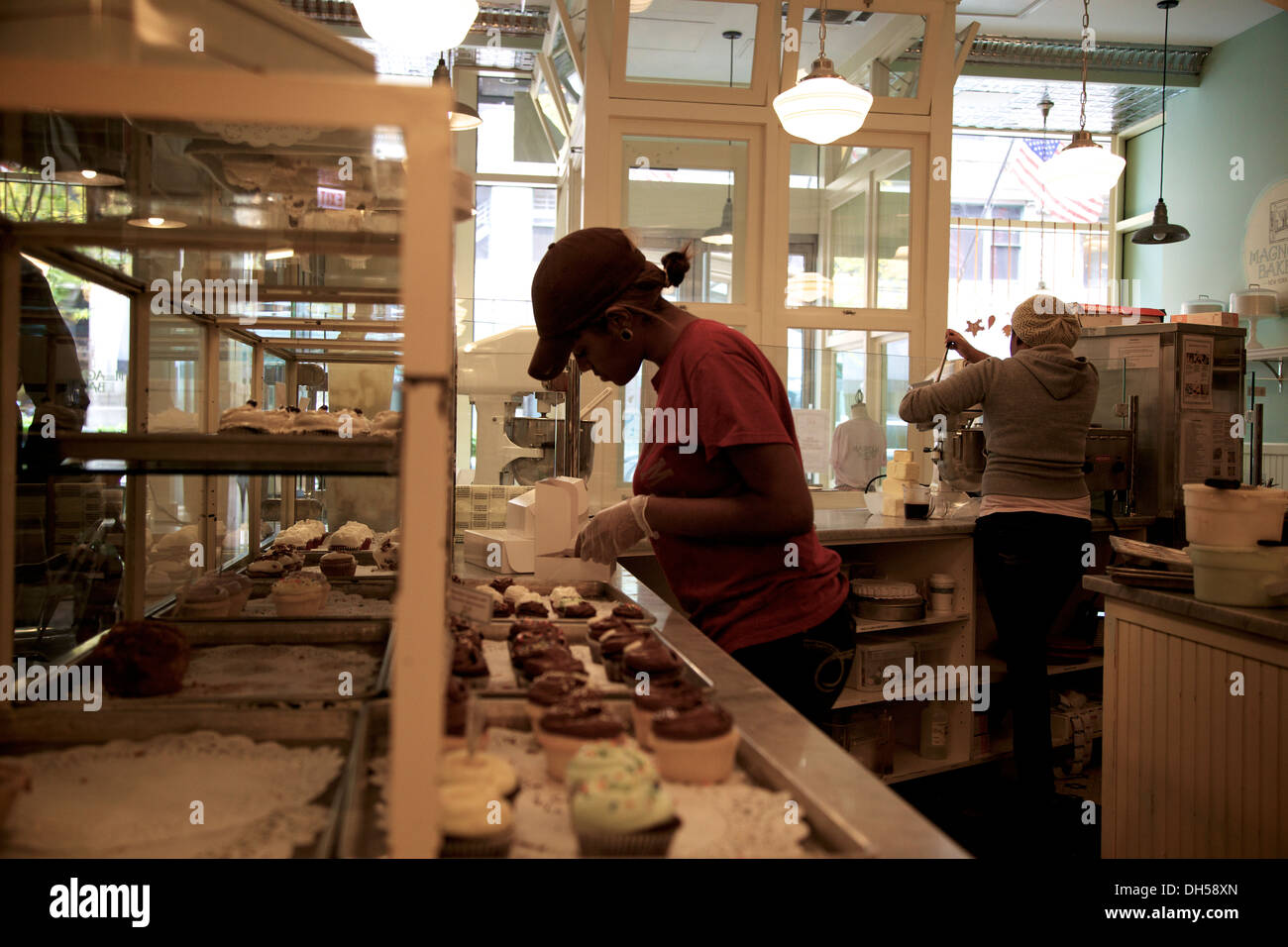 Homemade Chocolate Cupcake. Magnolia Bakery Shop Stock Photo - Alamy