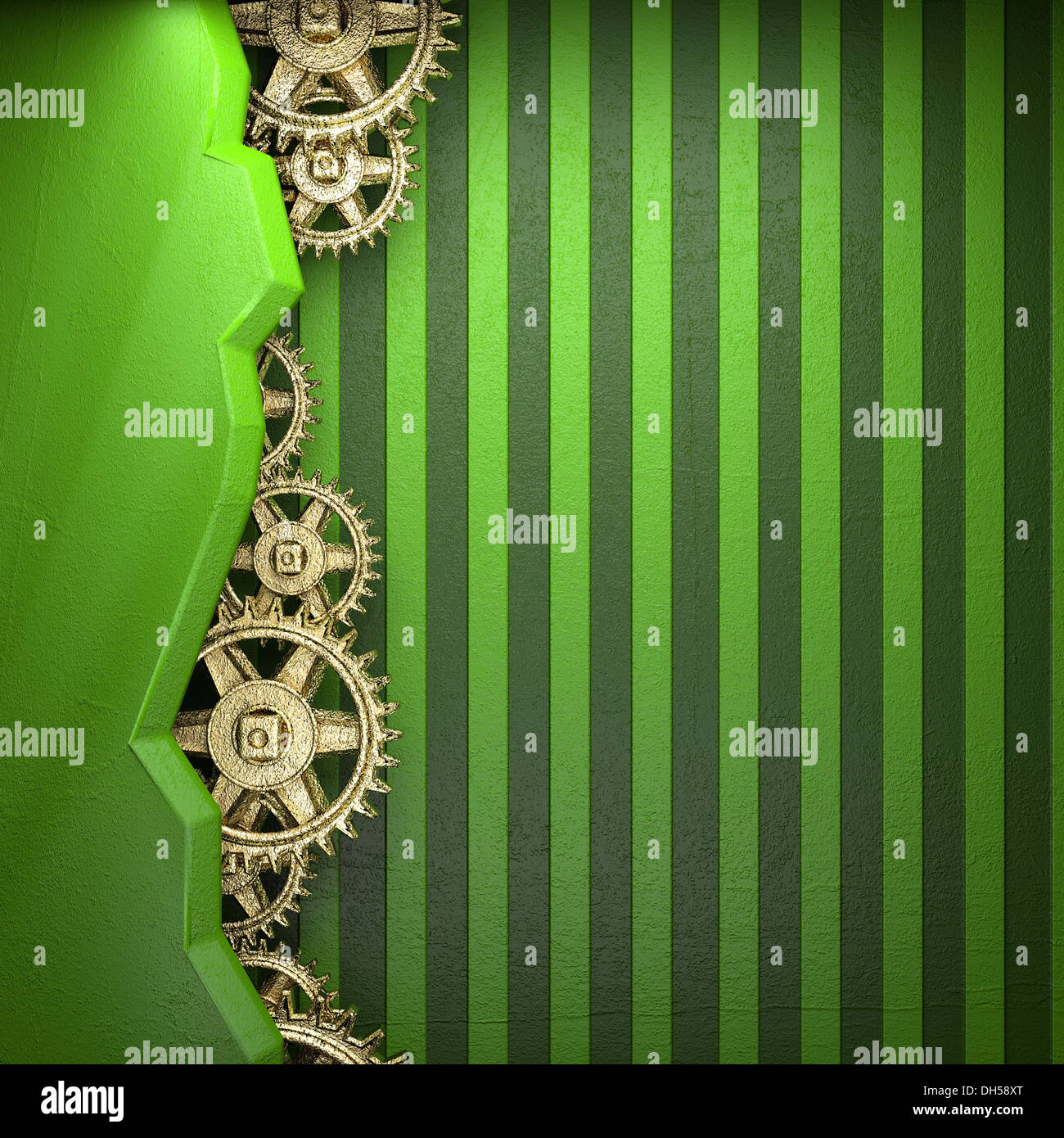 gear wheels on green background Stock Photo - Alamy