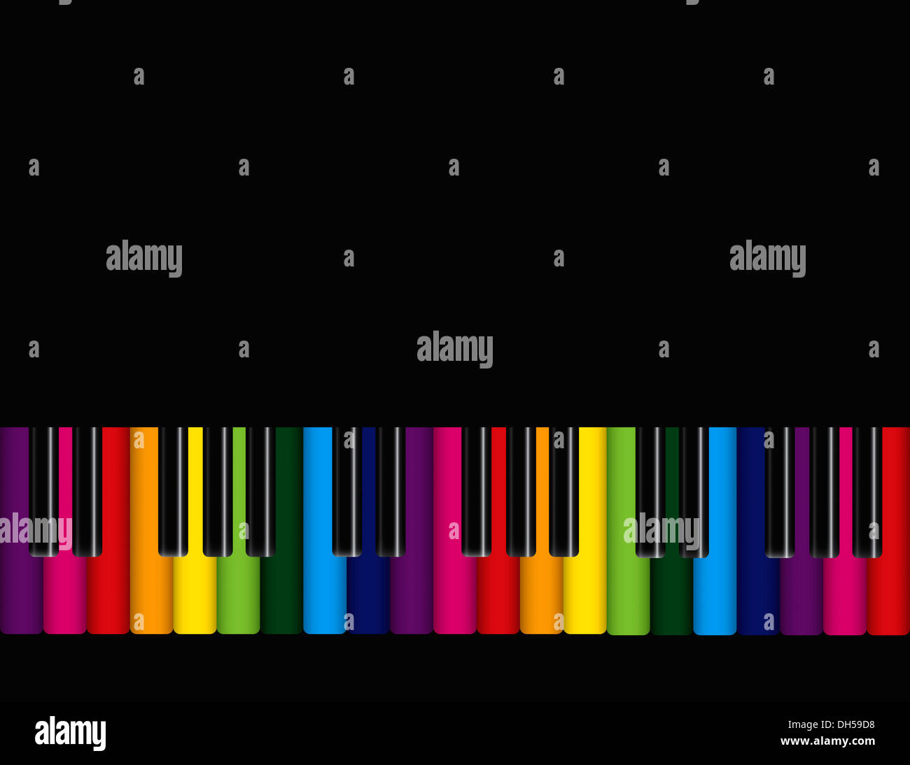 Piano with Rainbow Colors Keyboards Background Illustration Stock Photo ...