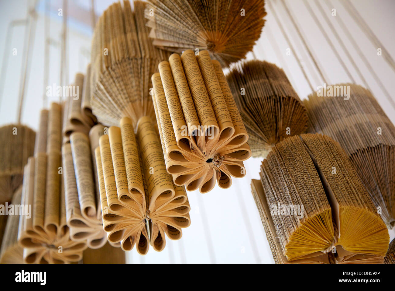 book decoration hanging on the ropes Stock Photo - Alamy