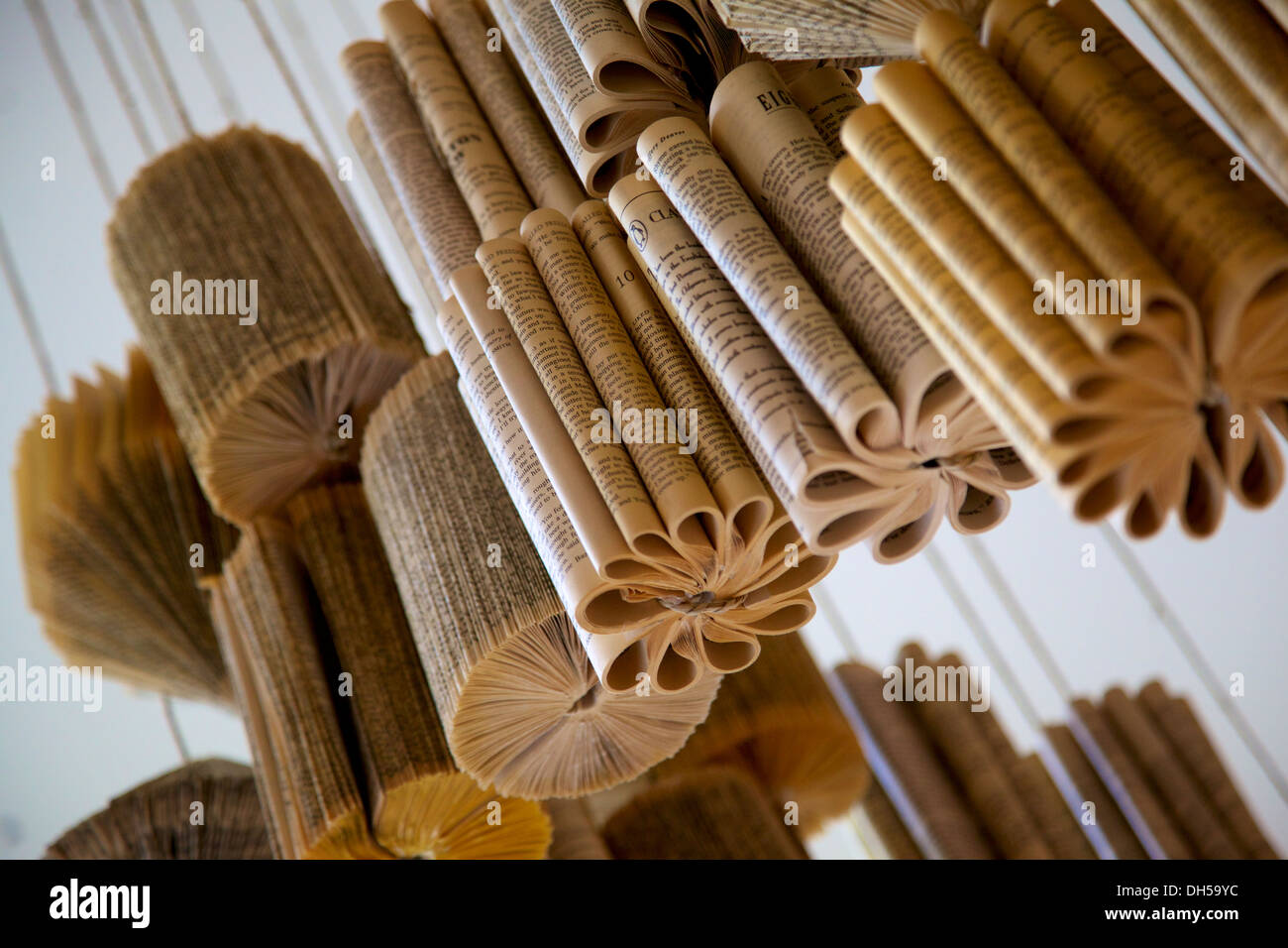 book decoration hanging on the ropes Stock Photo - Alamy