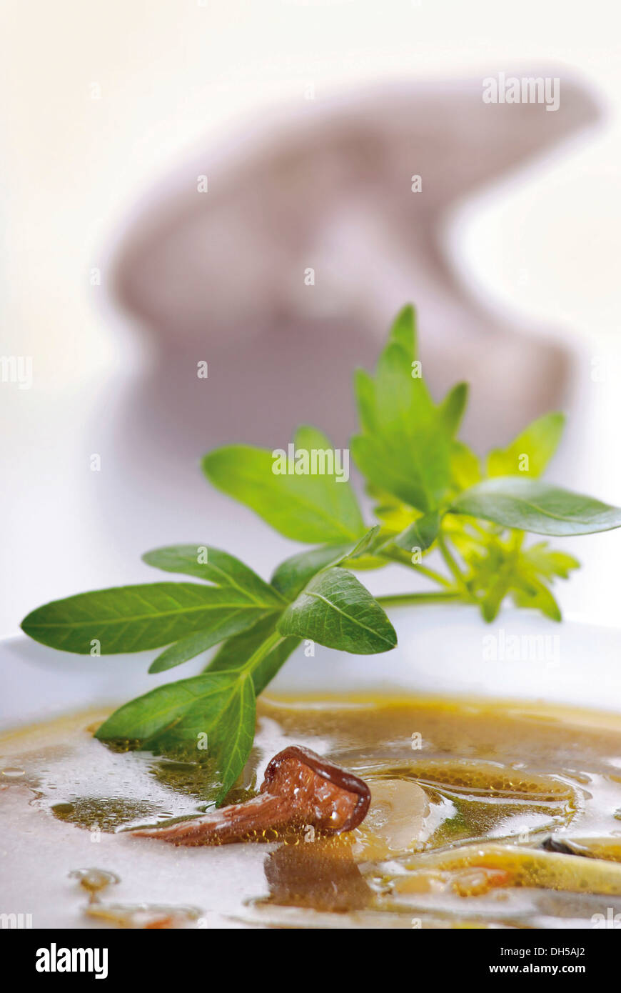 Fish soup with noodles Stock Photo - Alamy
