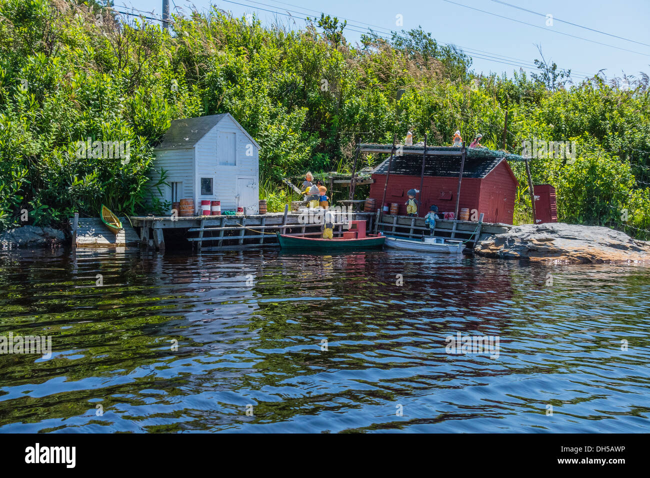 Scale model fishing building and dock at Maxwell Morgan's "River of ...