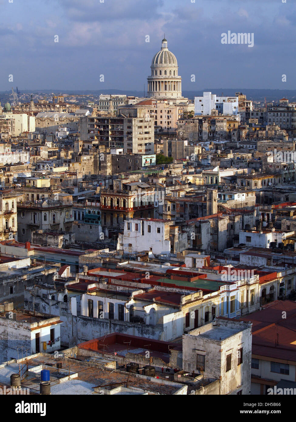 Panoramic view above the old town, Havana, Cuba, Greater Antilles ...