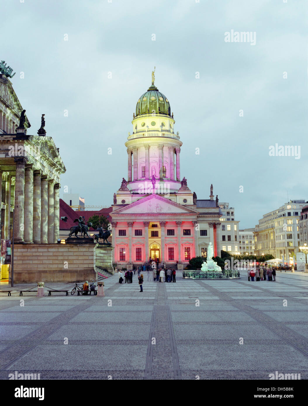 Gendarmenmarkt square, French Cathedral, during the "Festival of Lights ...