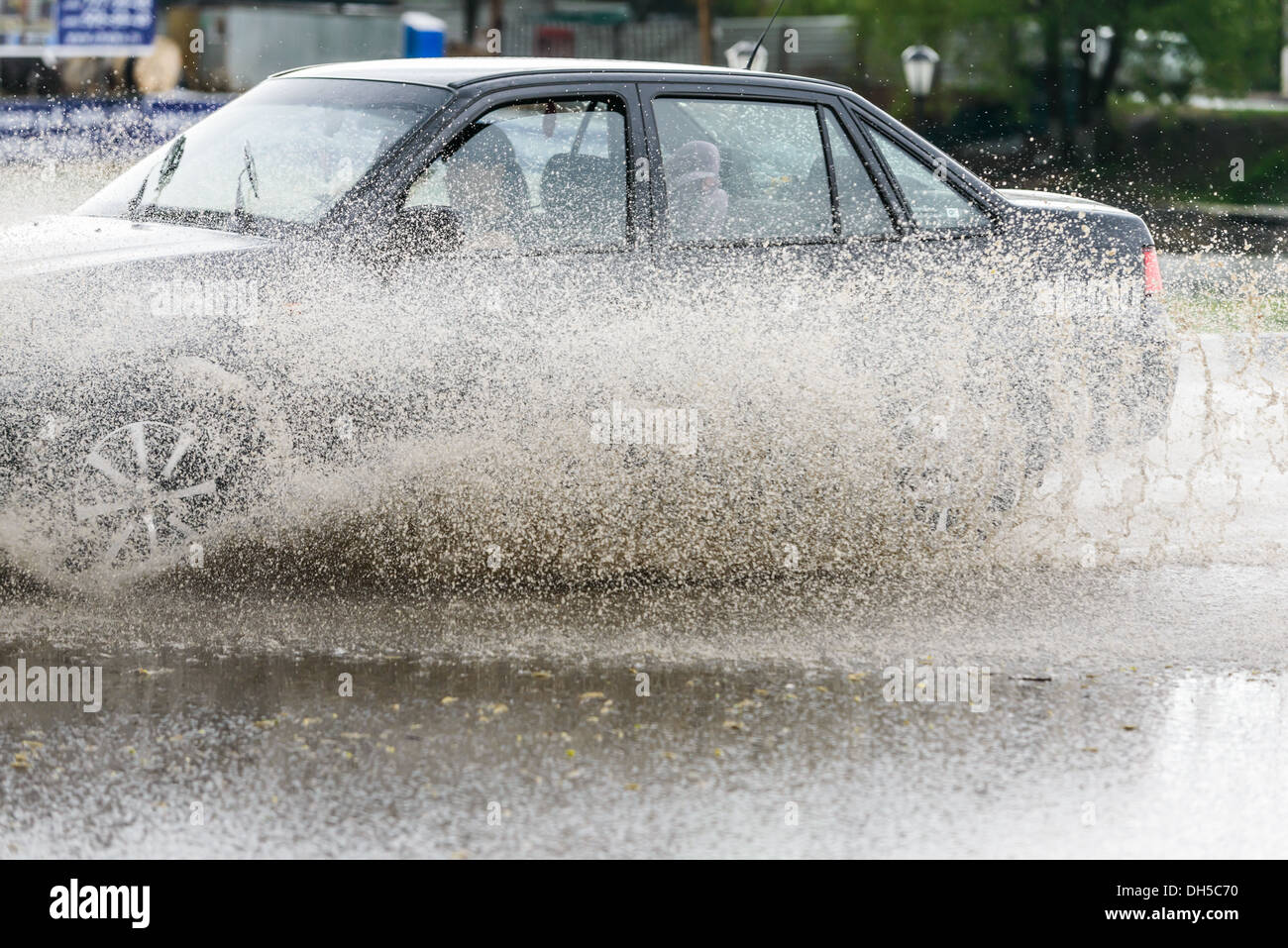 spray from the car Stock Photo - Alamy