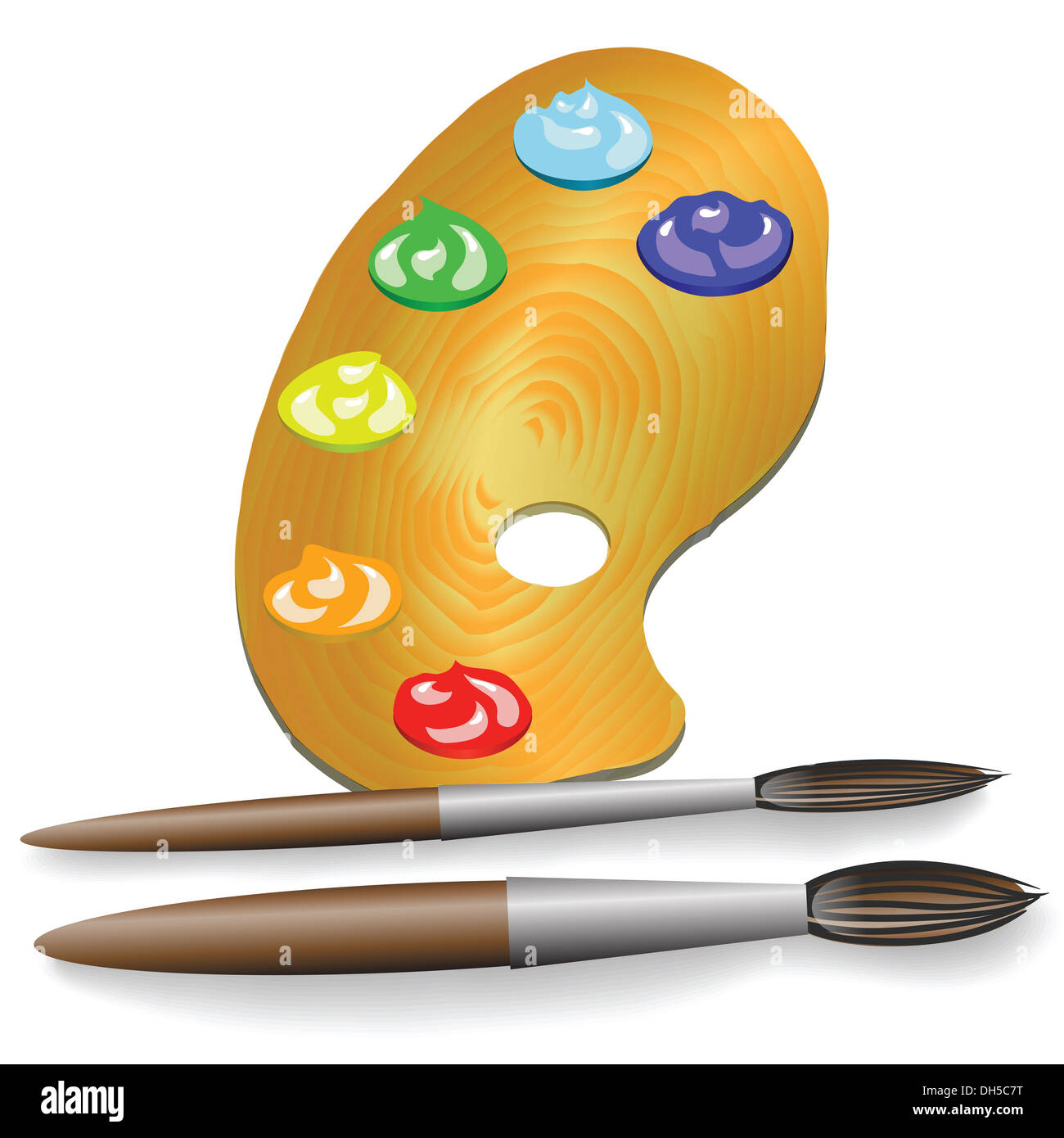 two brushes and paint Stock Photo - Alamy