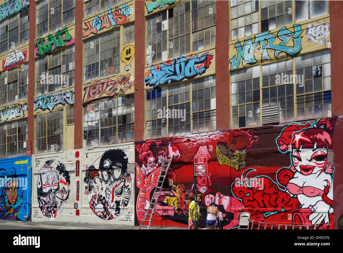 Graffiti art building five points area neighborhood Stock Photo - Alamy