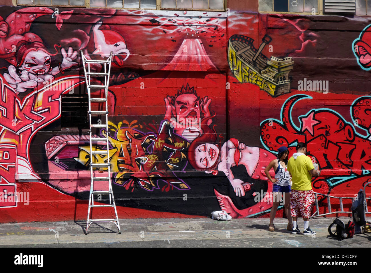Graffiti art building five points area neighborhood Stock Photo - Alamy