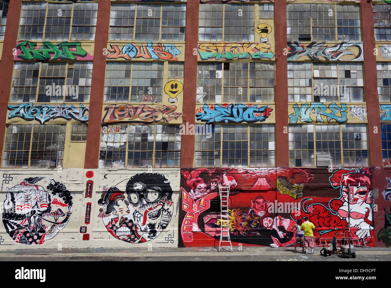 Graffiti art building five points area neighborhood Stock Photo - Alamy