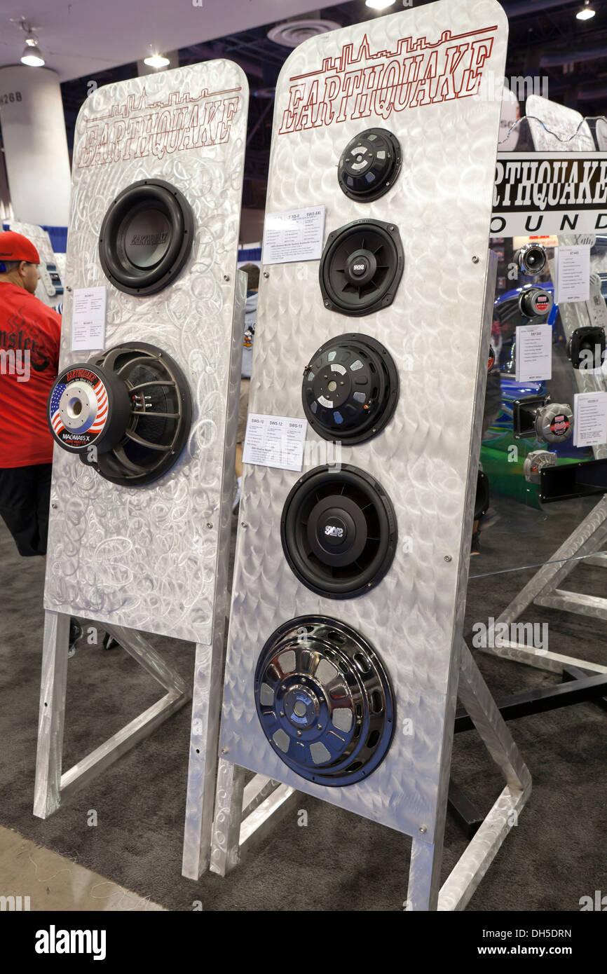 Car audio speakers display Stock Photo - Alamy
