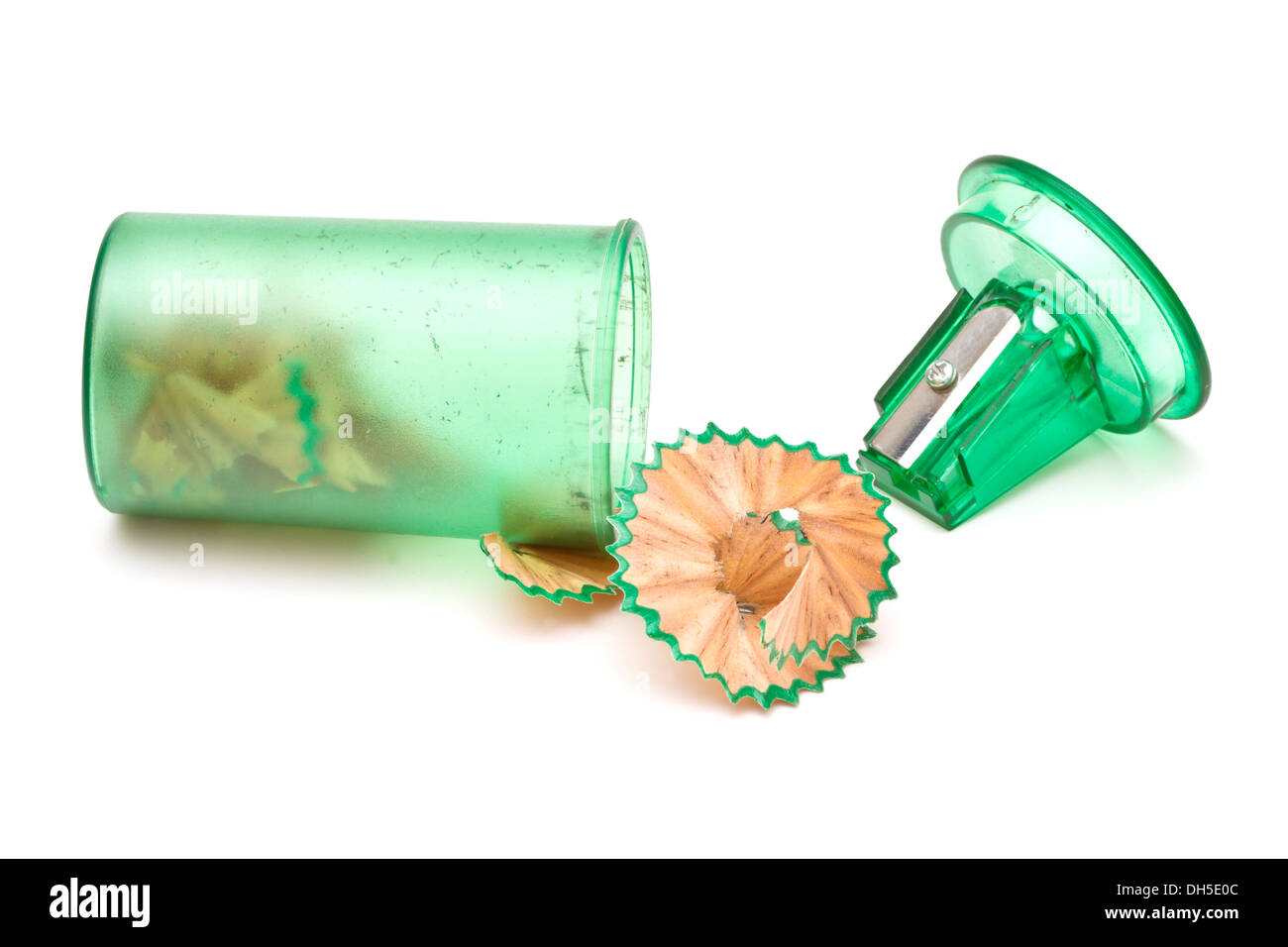 Green sharpener on white background Stock Photo - Alamy