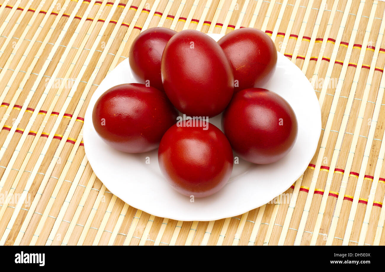 Red easter eggs Stock Photo - Alamy