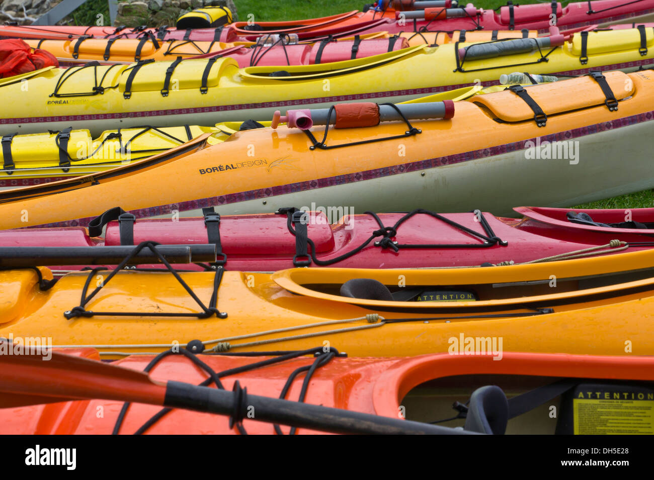 kayaks Quebec Canada Stock Photo - Alamy