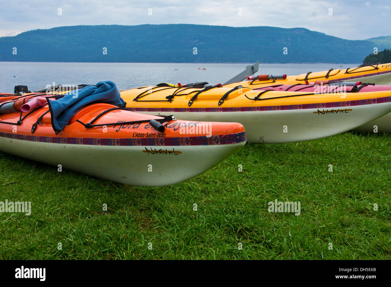 kayaks Quebec Canada Stock Photo - Alamy