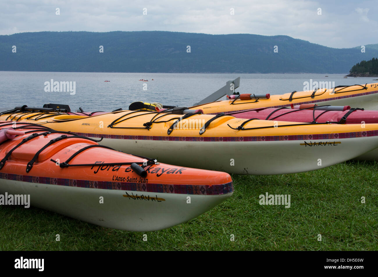 kayaks Quebec Canada Stock Photo - Alamy