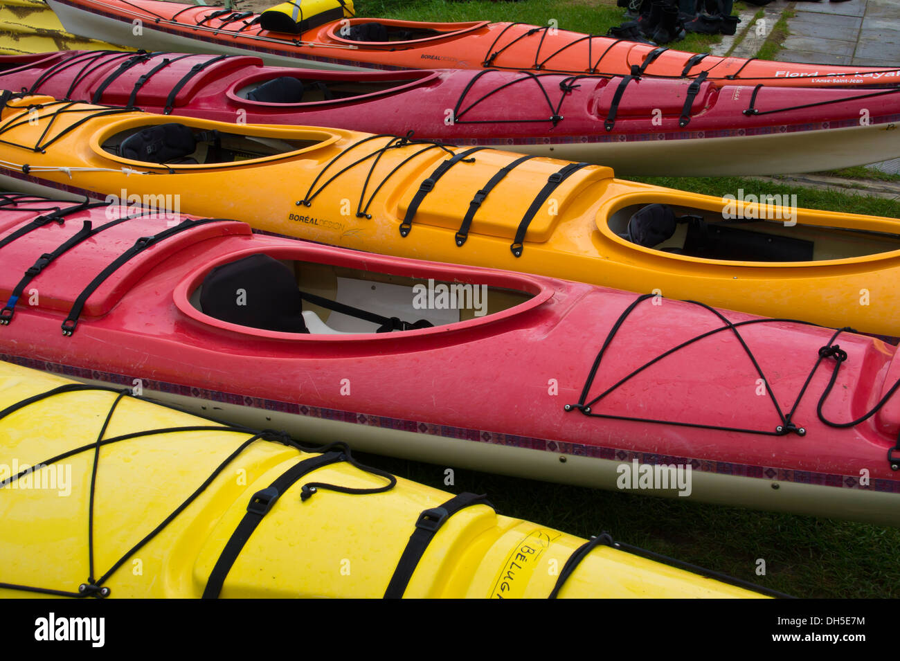 kayaks Quebec Canada Stock Photo - Alamy