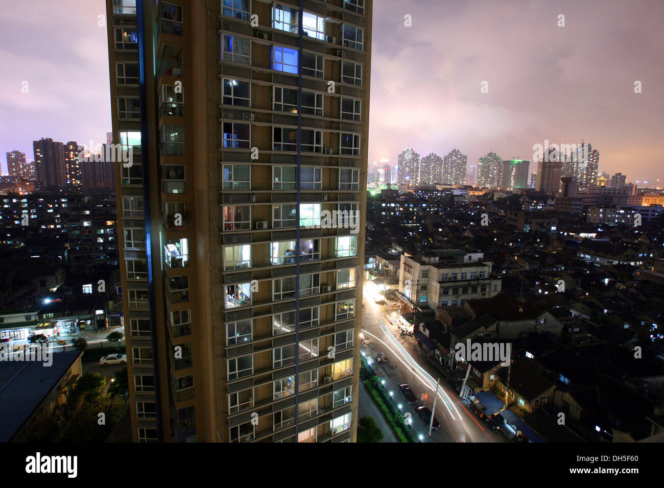View above the historic district, Puxi, Shanghai, China, Asia Stock ...