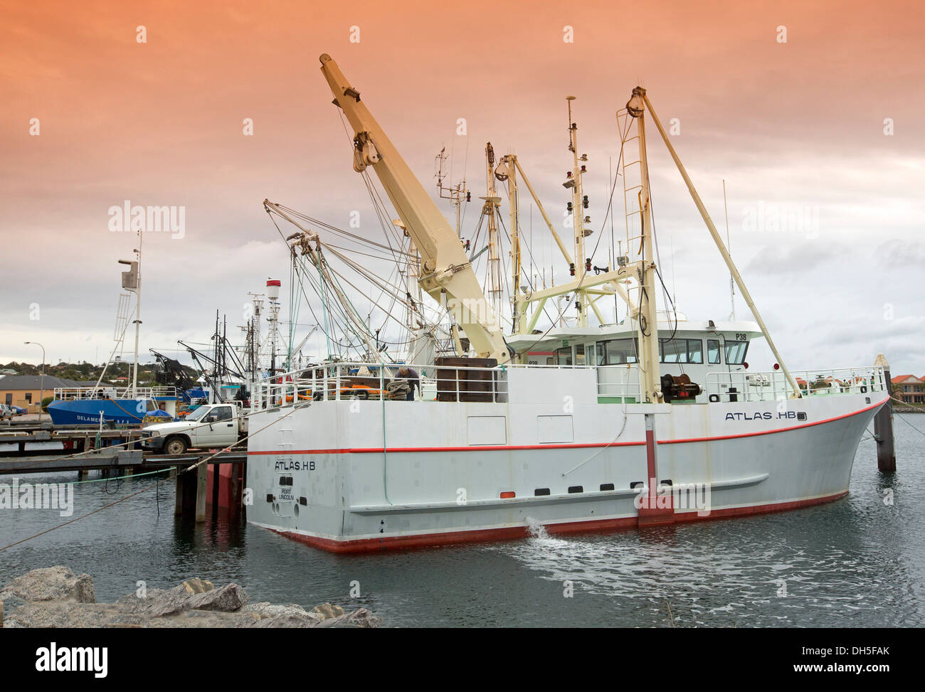 Fishing trawler in harbour at Port Lincoln on Eyre Peninsula South ...