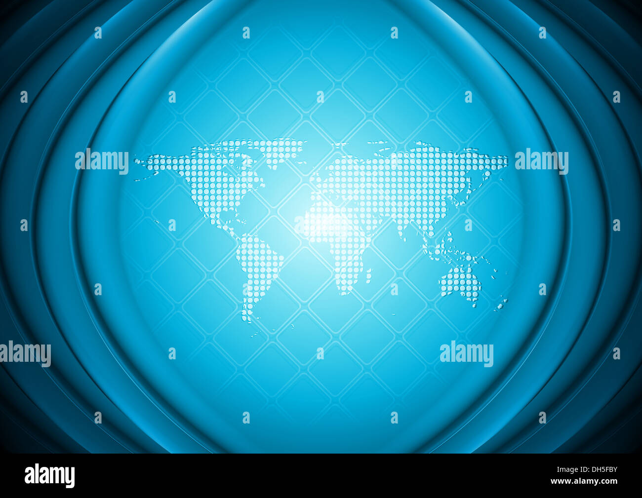 Bright blue hi-tech background with world map. Eps 10 vector ...
