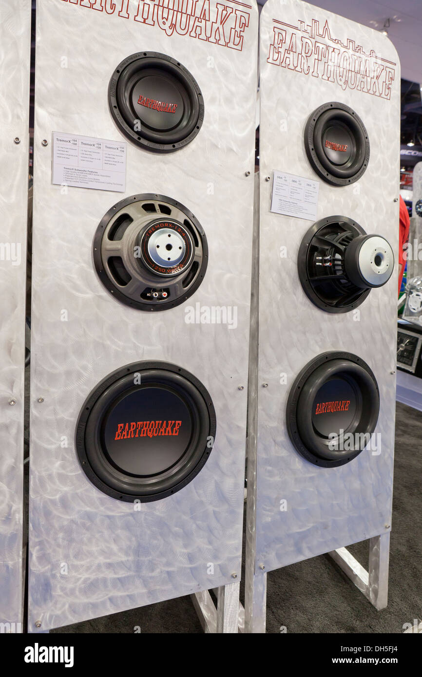 Car audio speakers display Stock Photo - Alamy