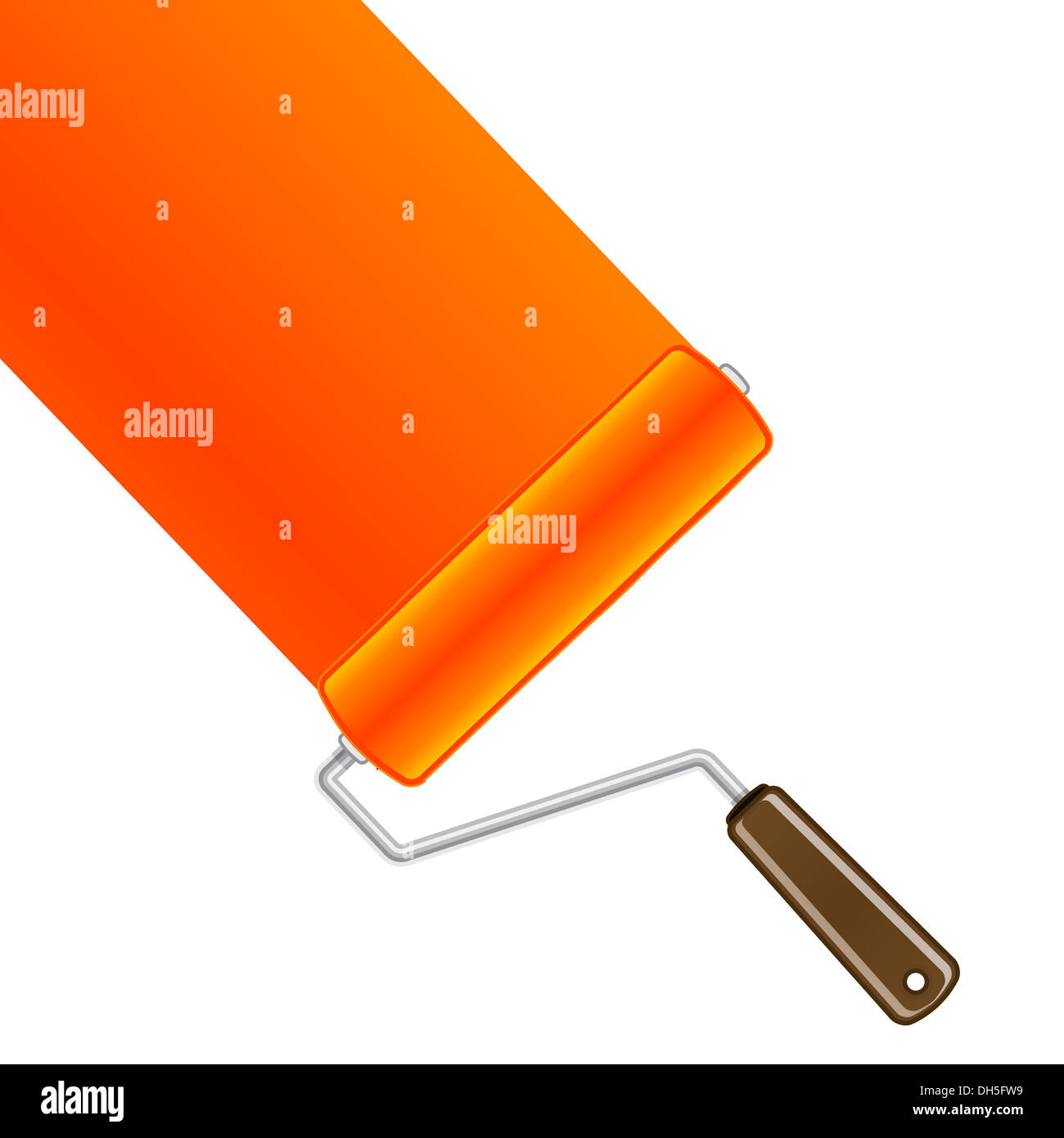 Orange paint roller background Stock Photo - Alamy