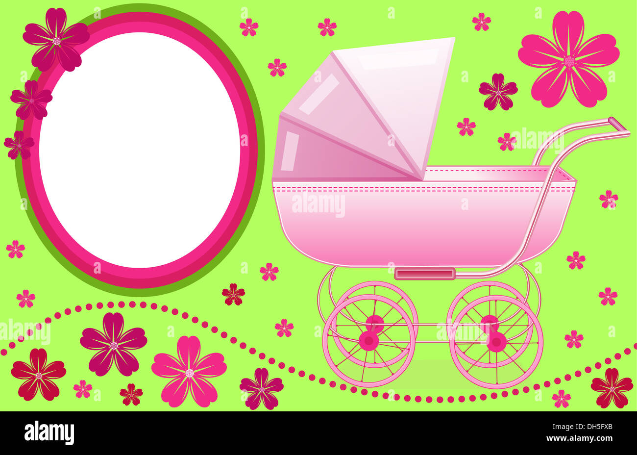 Baby pram photo frame Stock Photo - Alamy