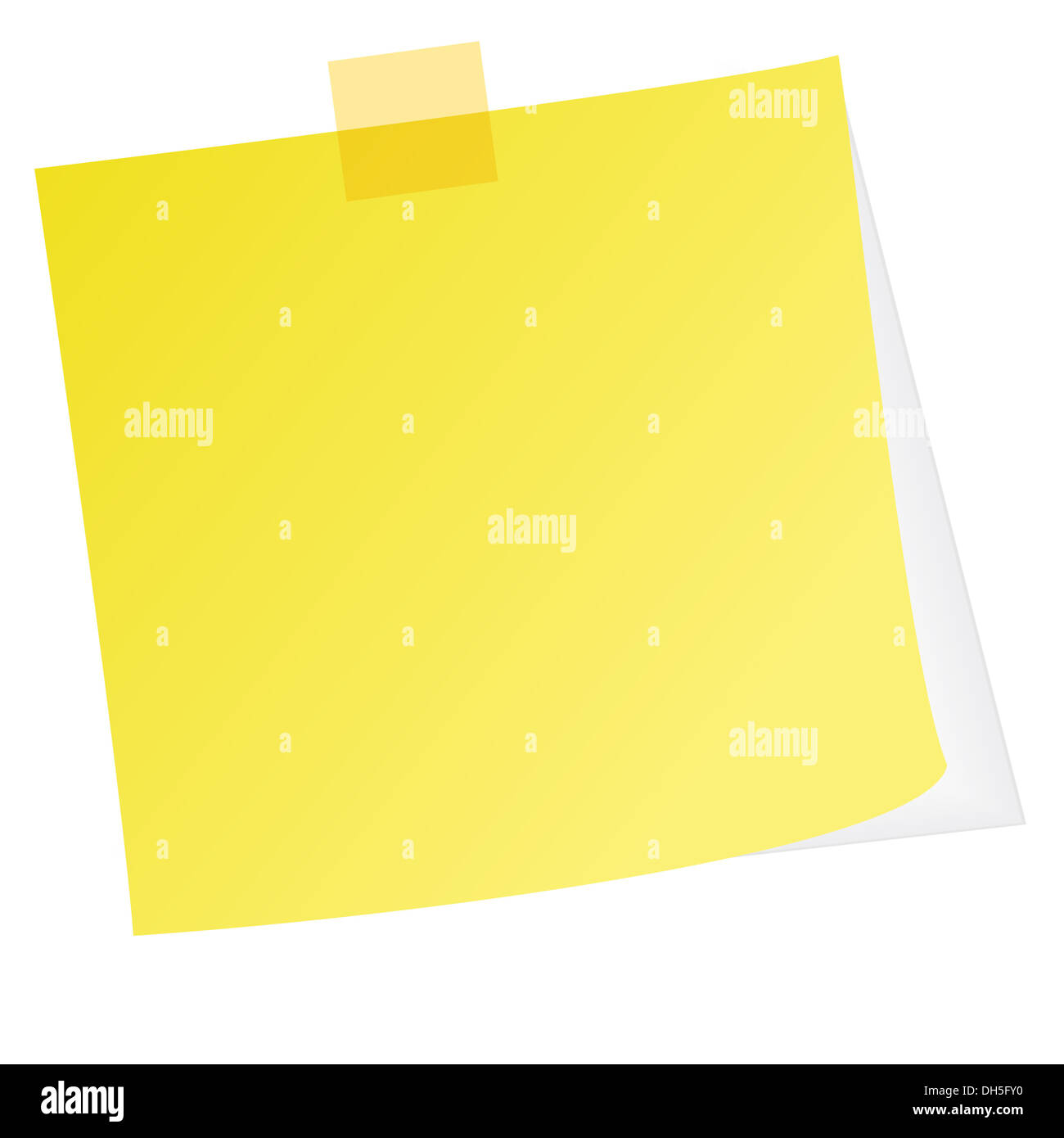 Yellow post note with white background Stock Photo - Alamy