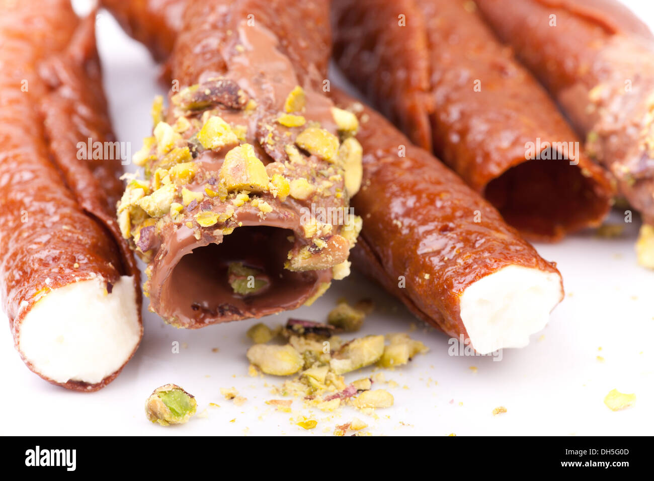 macro picture of the brandy snaps Stock Photo - Alamy